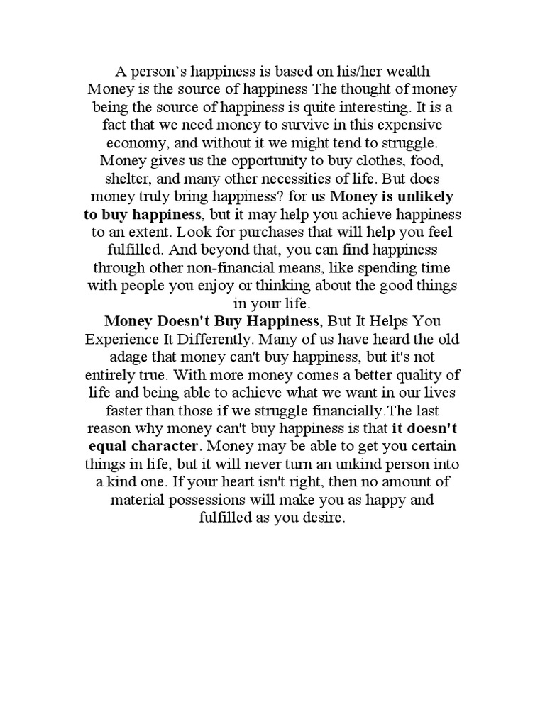 English 2 Paragraph | PDF | Happiness | Contentment