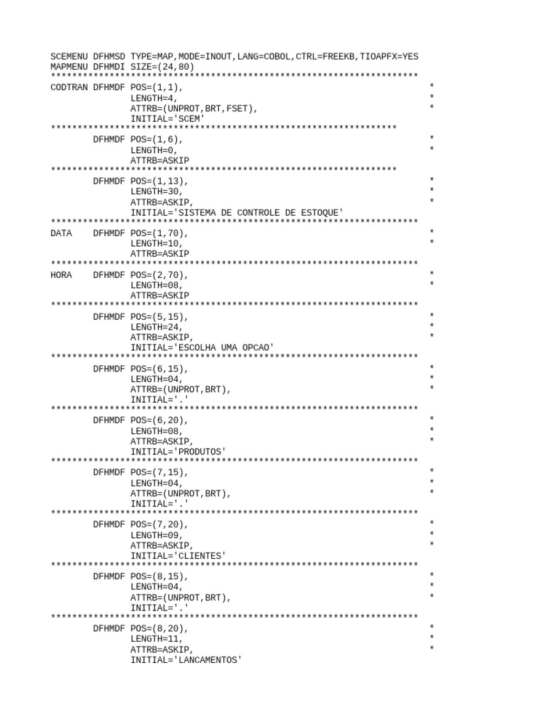 Exemplo Map CICS | PDF