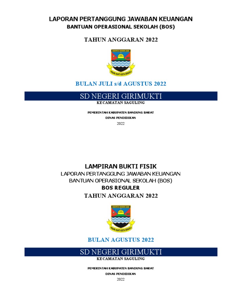 Cover Sekat LPJ Bos 2022 | PDF