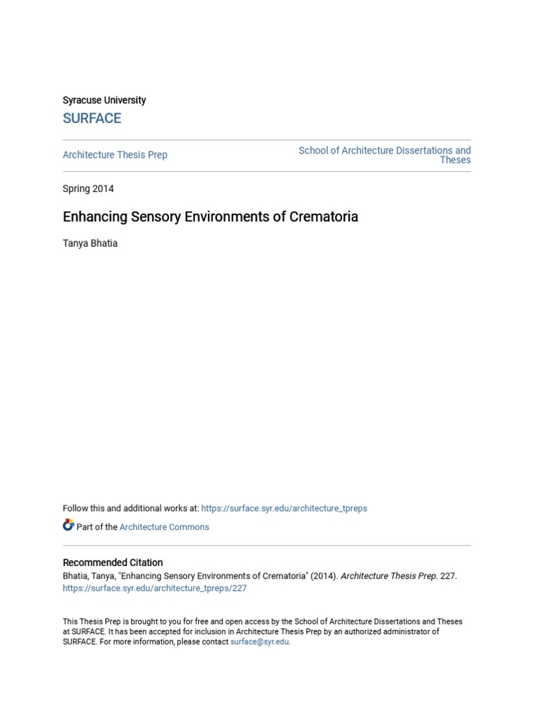 Sensory Design in Crematoria | PDF | Cremation | Burial
