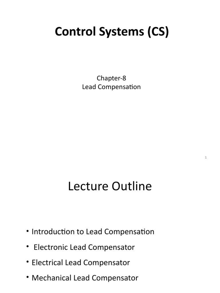 Design of an Electronic Lead Compensator to Improve Transient Response of a Position Control ...
