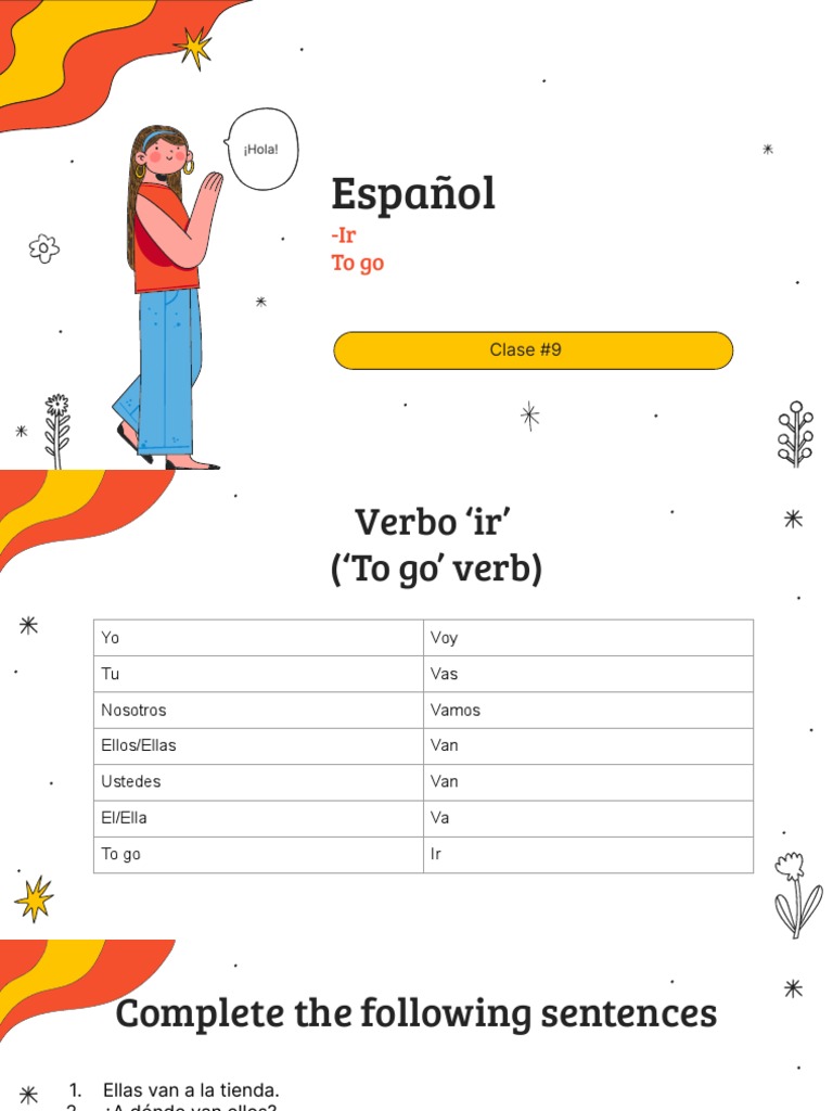 Español Clase 9 - Verbo 'Ir' | PDF