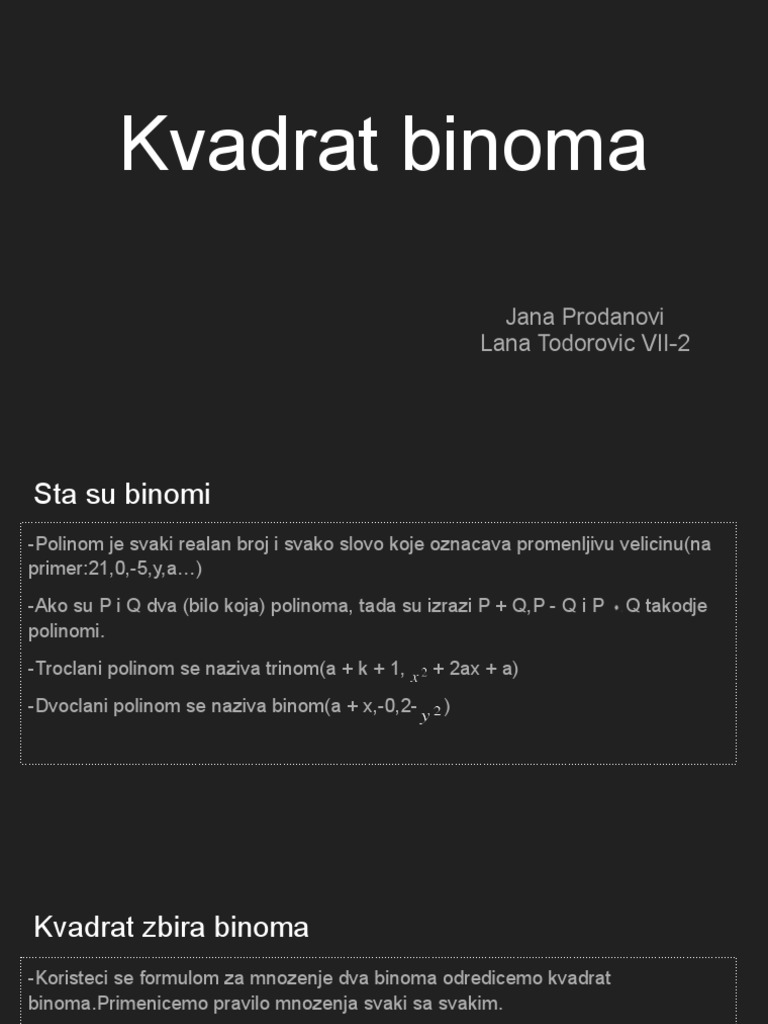 Kvadrat Binoma | PDF
