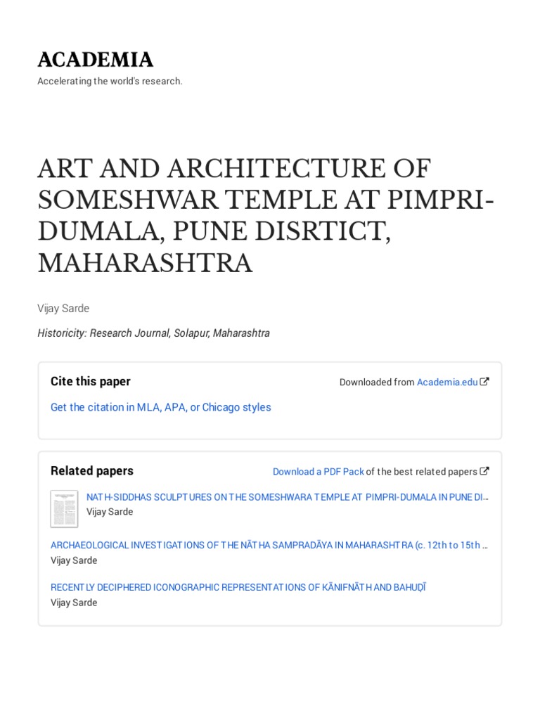 Art and Architecture of Someshwar Temple | PDF | Shiva | Vishnu