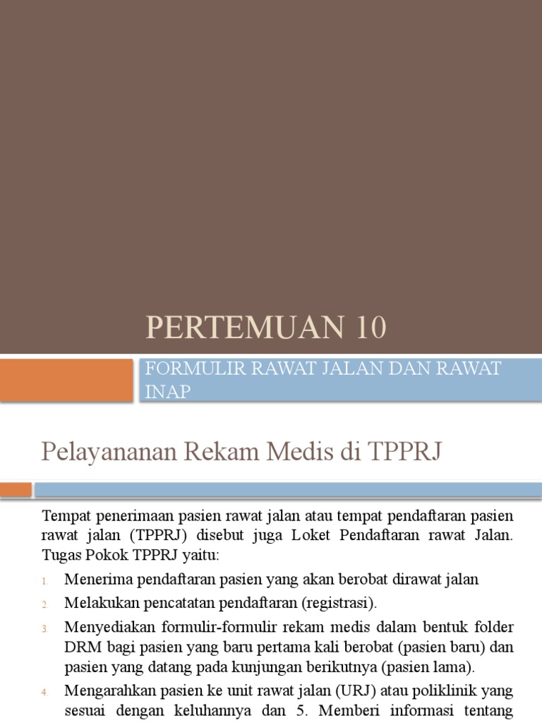 Formulir Rawat Jalan Dan Rawat Inap | PDF