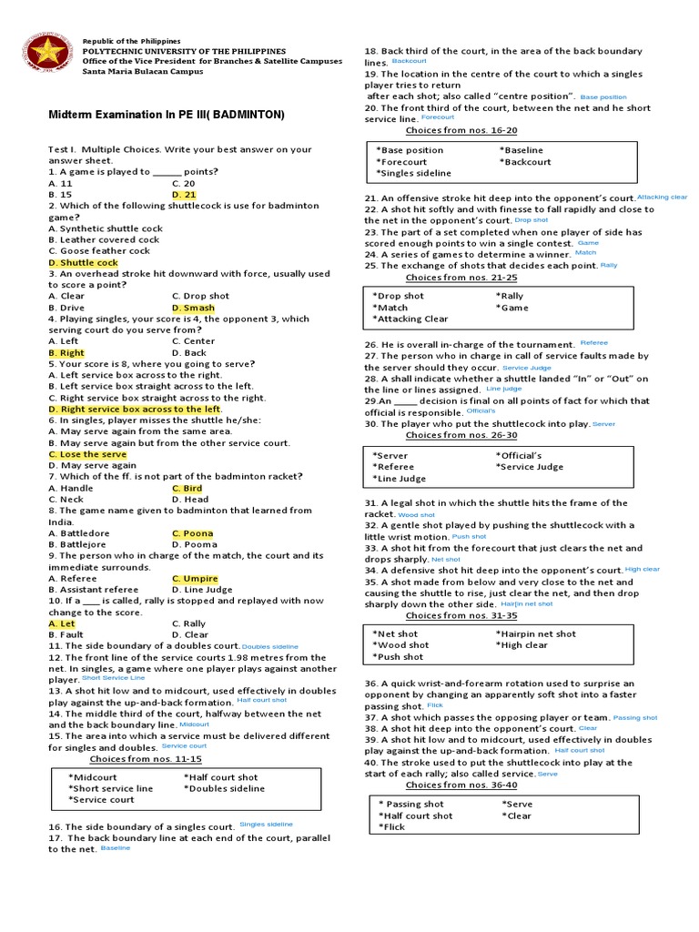 PE Midterm Reviewer | PDF | Sports | Ball Games PE Midterm Reviewer | PDF | Sports | Ball Games