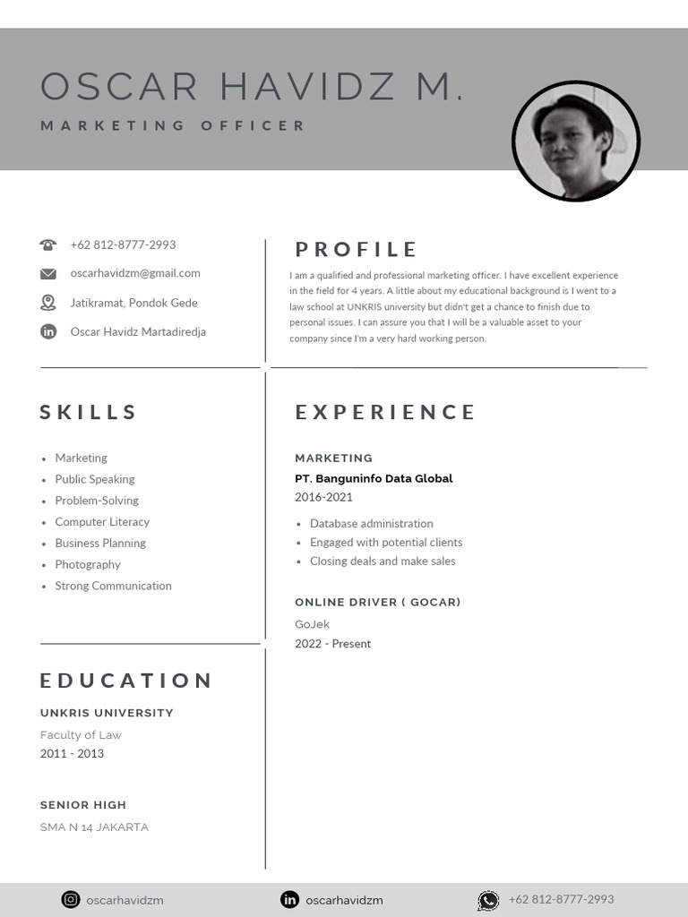 CV Oscar Havidz Martadiredja | PDF