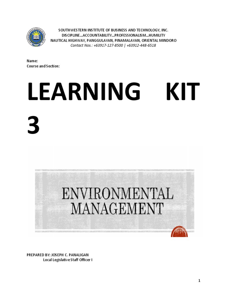 Environmental Governance Responsibilities | PDF | Environmental Law ...