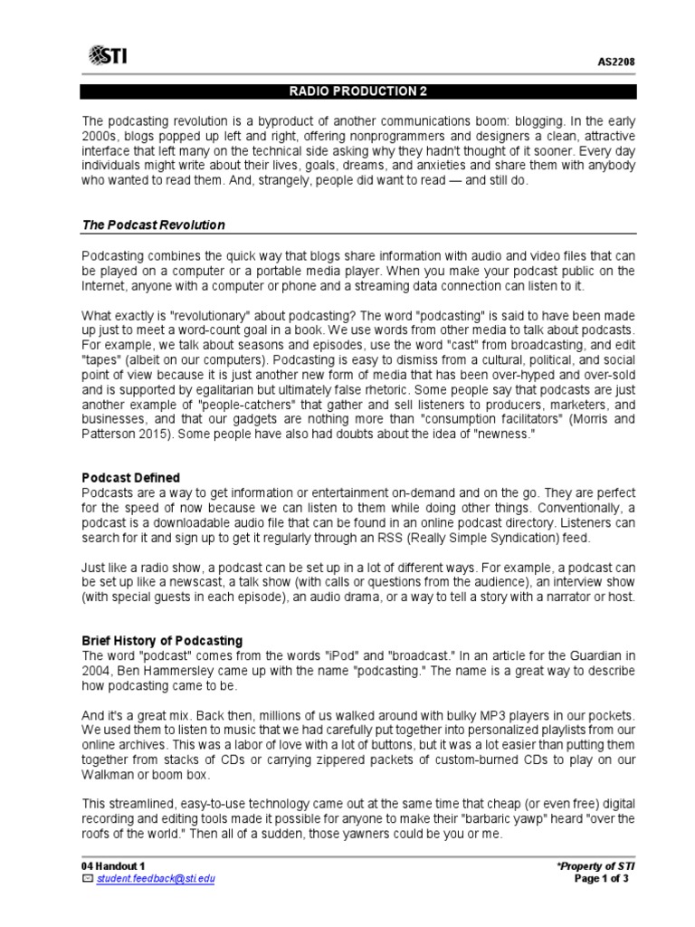 Understanding Podcasting Basics | PDF | Podcast | Mass Media