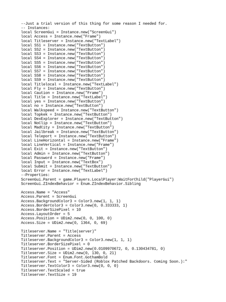 Exploit Gui (ROBLOX) | PDF | Computing | Text