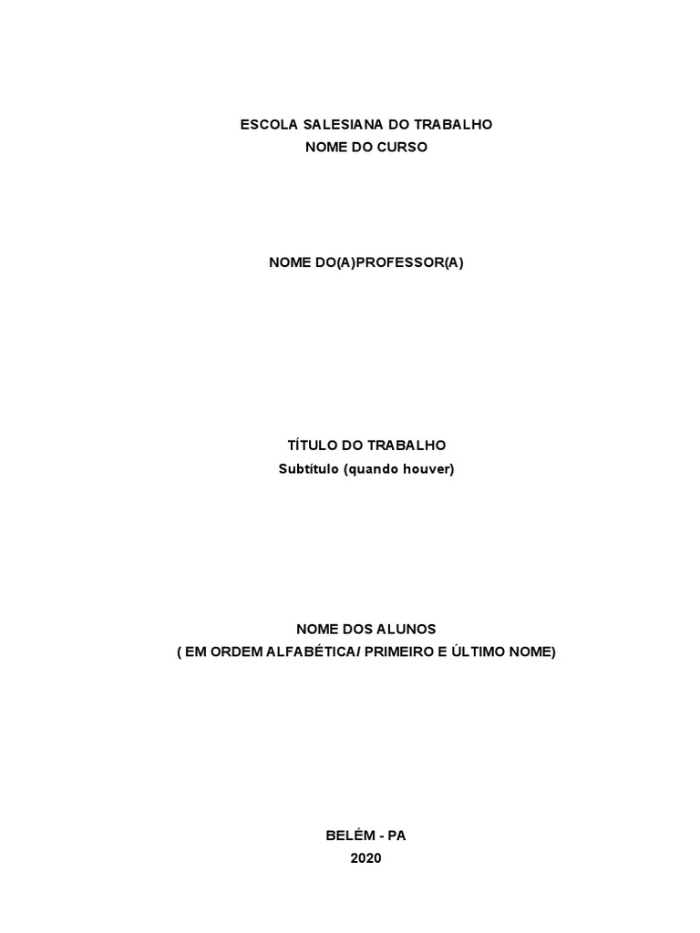 Modelo de TCC | Download grátis PDF | Planejamento | Planejamento ...