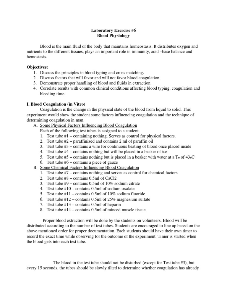 Coagulation - Lab | PDF | Coagulation | Blood