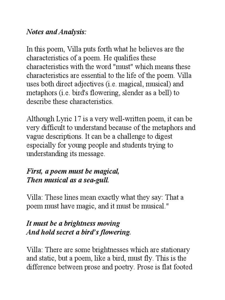 Notes and Analysis | PDF | Humility | Poetry