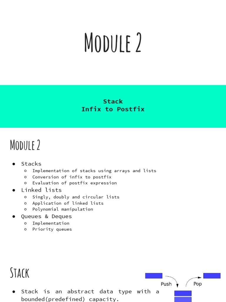 Dsa Module2 Stack2 Pdf Queue Abstract Data Type Array Data Structure