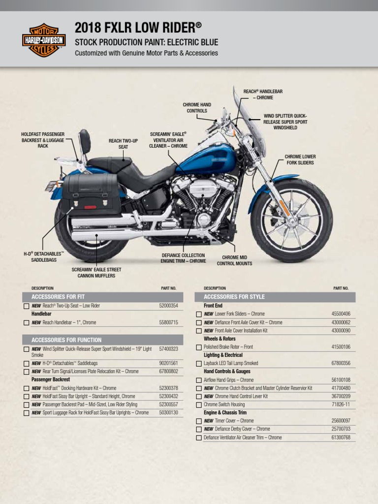 FXLR - Low - Rider Specs | PDF | Harley Davidson | Vehicles
