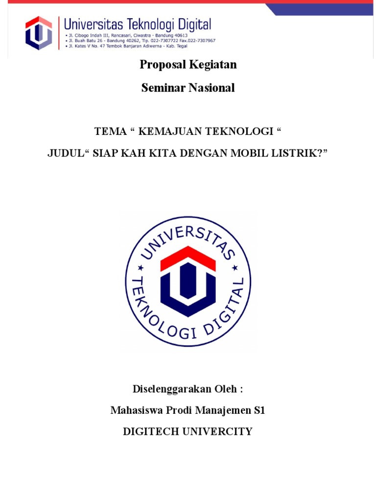 Proposal Kegiatan Seminar Nasional | PDF