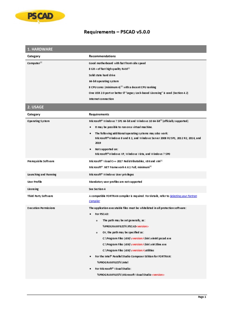 System Requirements For PSCAD v5-0-0 | PDF | Microsoft Windows | Windows Registry