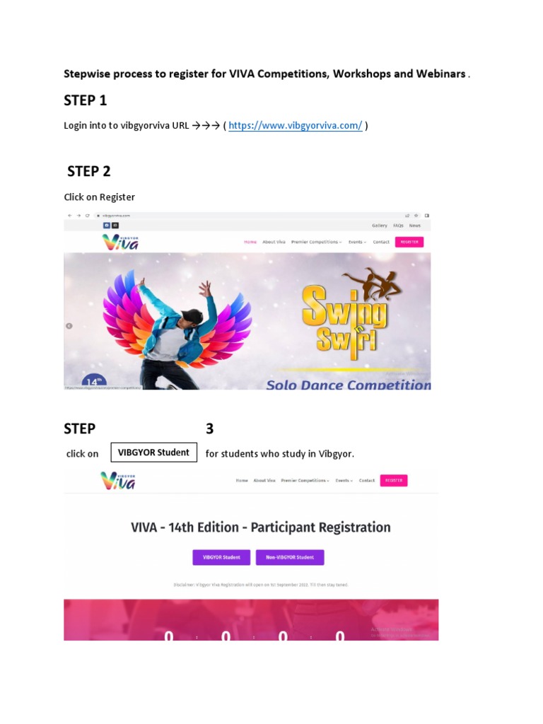 VIVA Competitions Registration Guide | PDF