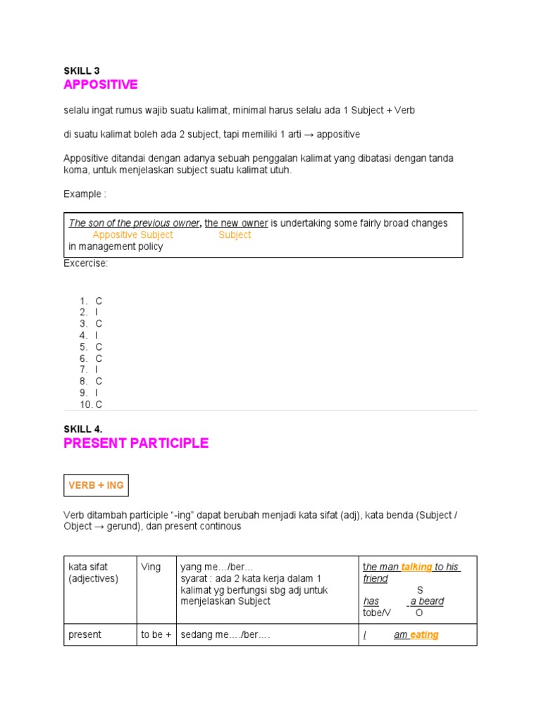 SKILL 3 Appositive | PDF | Linguistics | Morphology