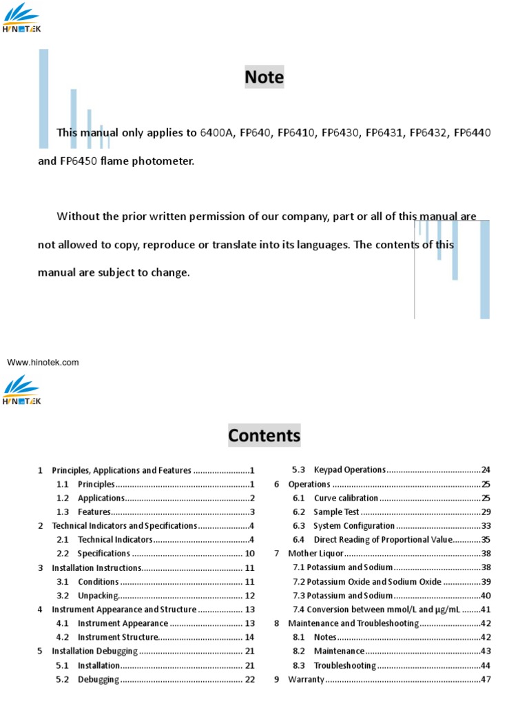 Manual-Flame-photometer Eng-FP640-FP6410 | PDF