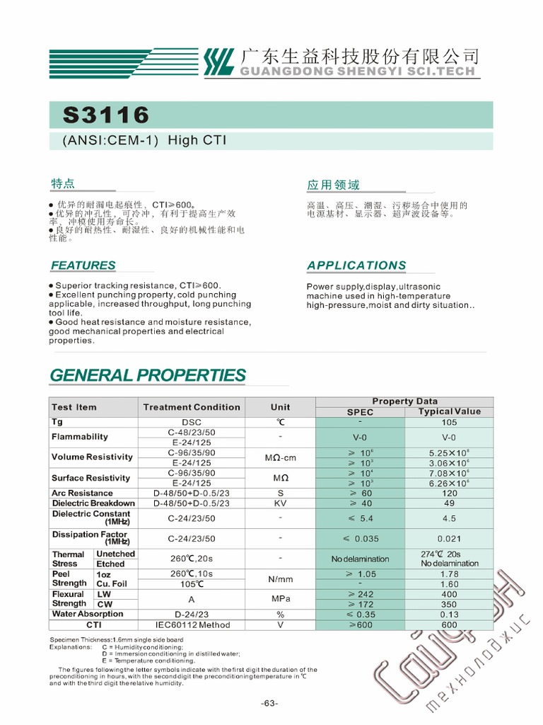 ShengYi - S3116 - CEM-I | PDF