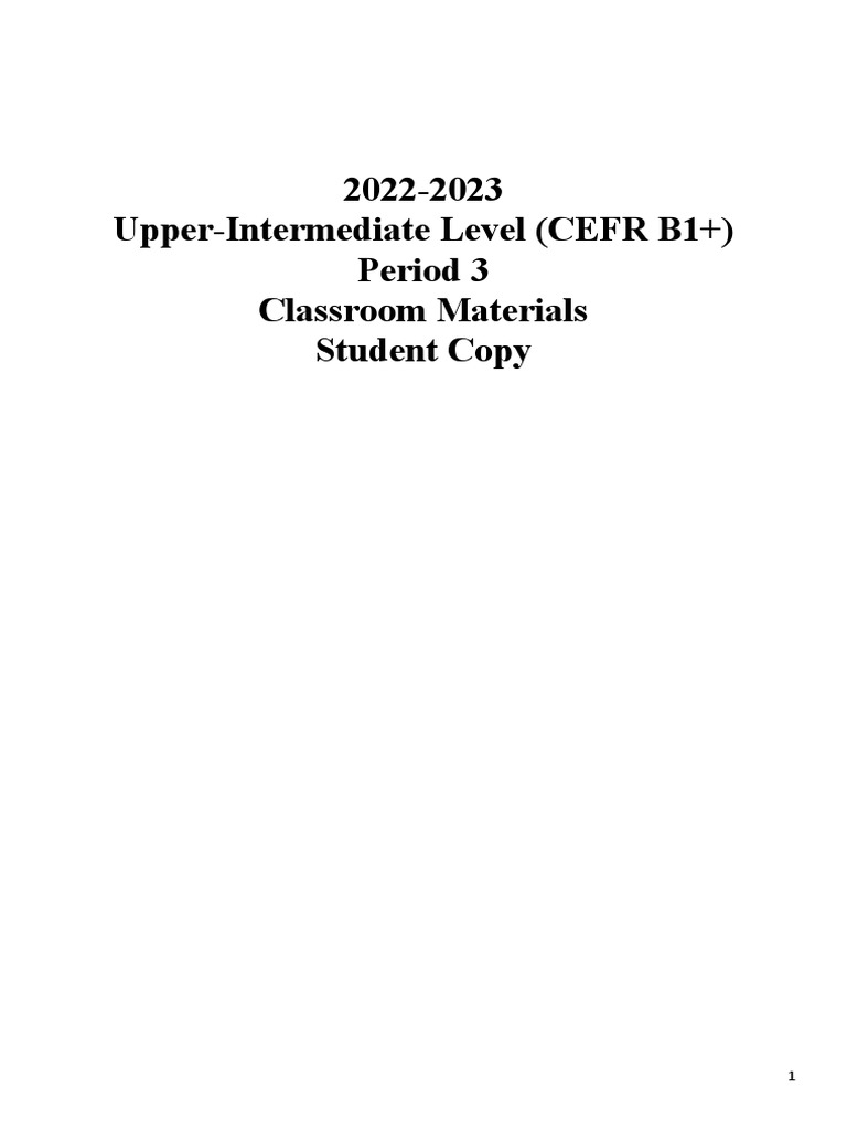 2022-23 Period 3 Upper-Intermediate Student Booklet | PDF | Chimpanzee | Cognitive Science