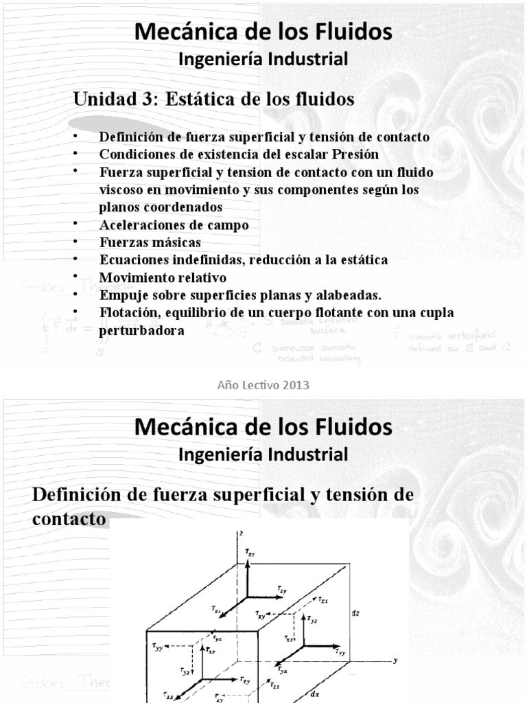 Unidad 3 | PDF | Mecánica de fluidos | Fuerza