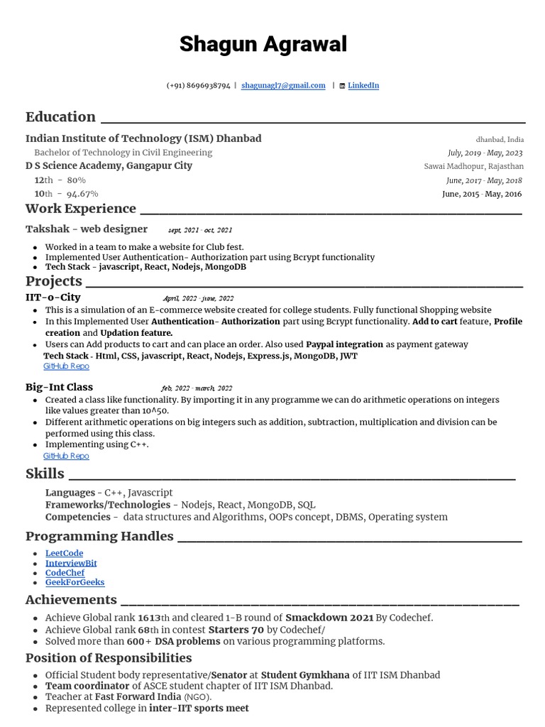 Resume Shagun - Agrawal | PDF | Java Script | Information Technology ... Resume Shagun - Agrawal | PDF | Java Script | Information Technology ...