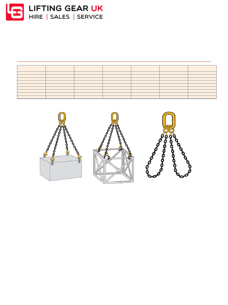 Three Four Leg Chain Sling | PDF | Metrology | Physical Quantities