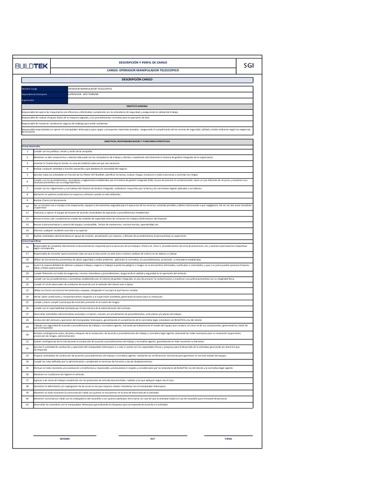 DC Operador Manipulador Telescopico | PDF