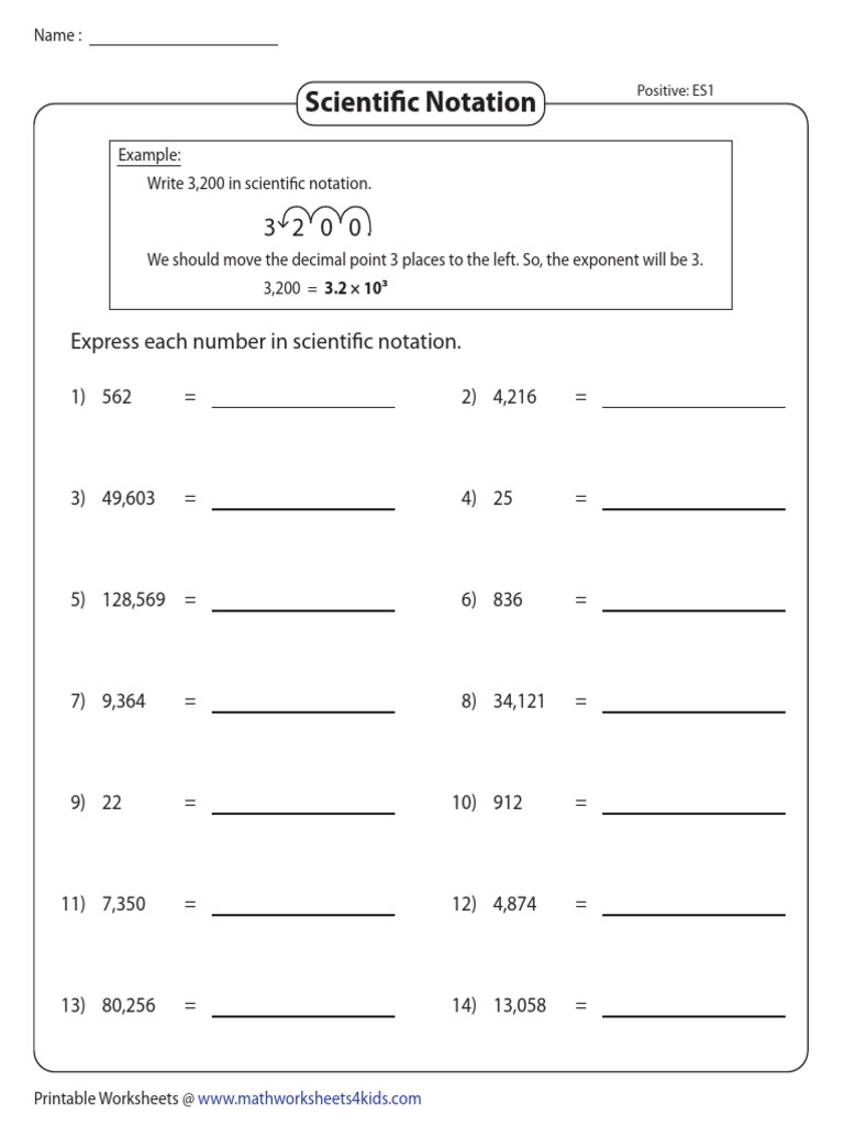 Expressing Numbers in Scientific Notation | PDF