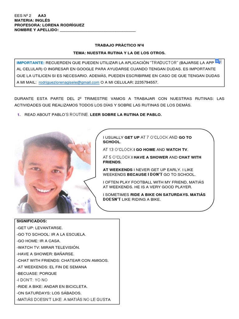 Aa3 - Inglés - 4º Actividad PDF | PDF