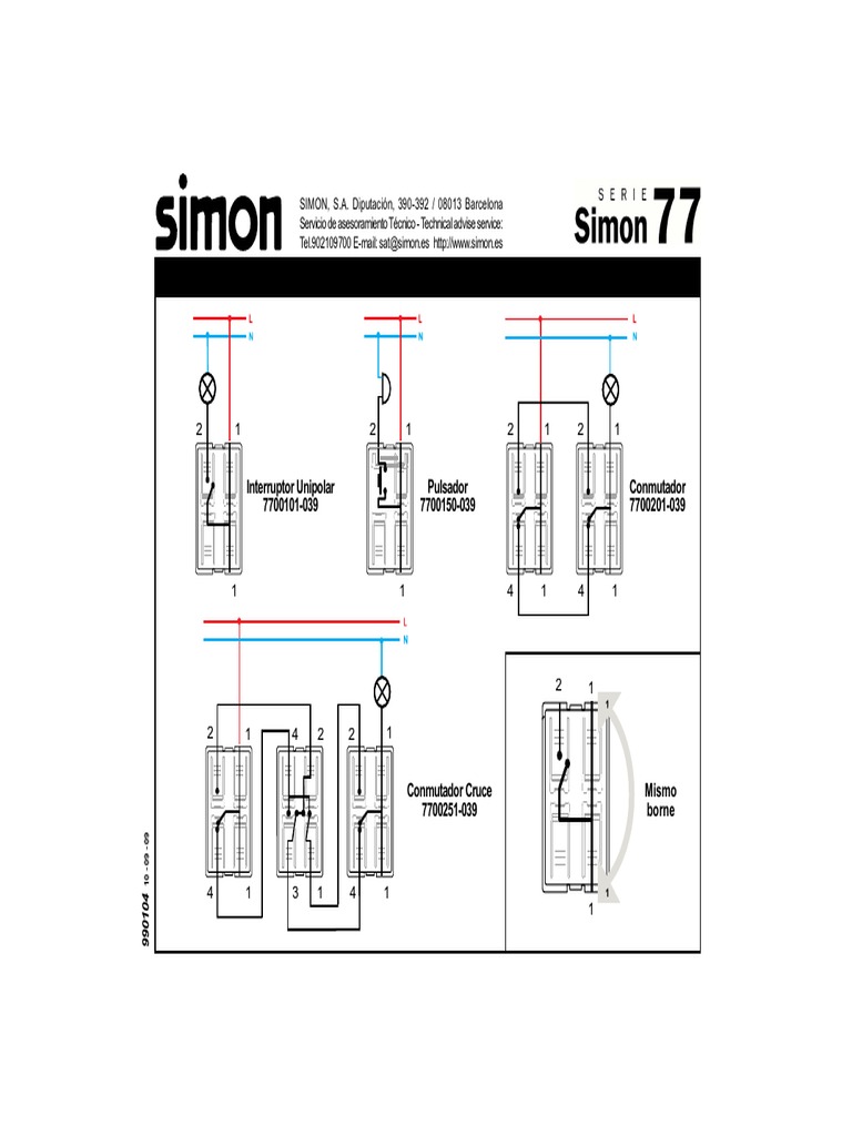 Hoja de Instrucciones Mecanismos Simon 77 - 7 | PDF