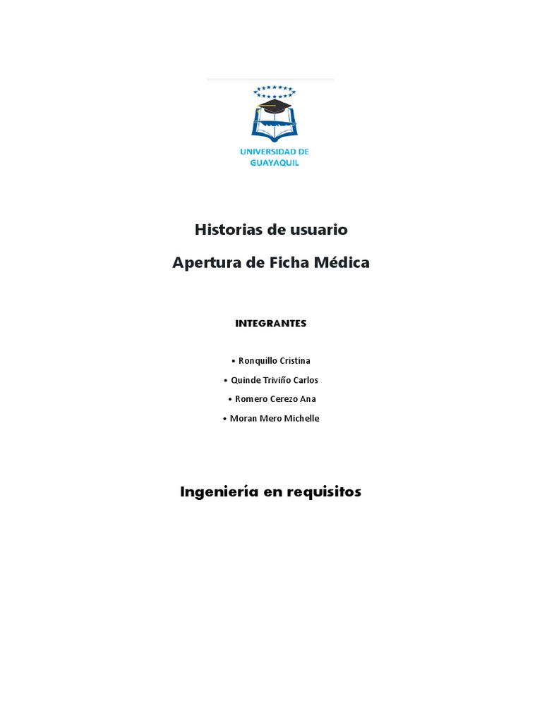 Historias de Usuario Ficha Medica G4 | PDF | Usuario (informática) | Software