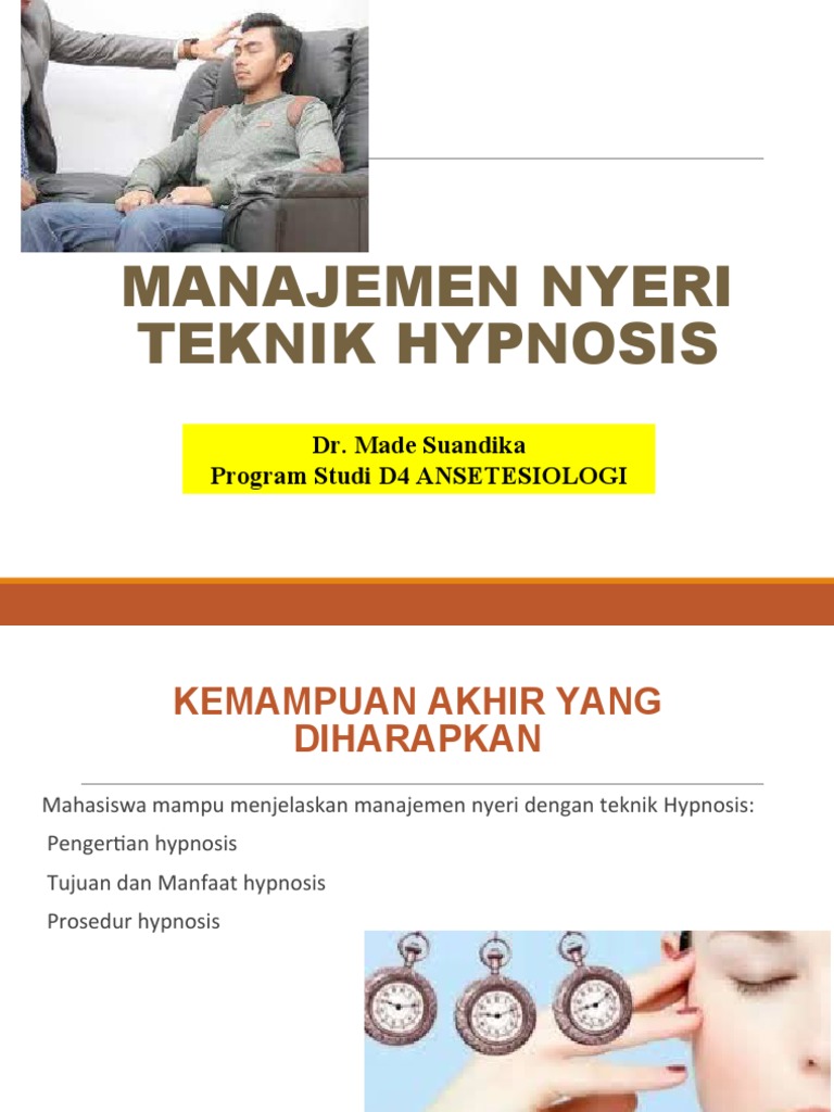 Manajemen Nyeri Teknik Hypnosis - Made Suandika | PDF | Pengembangan Diri