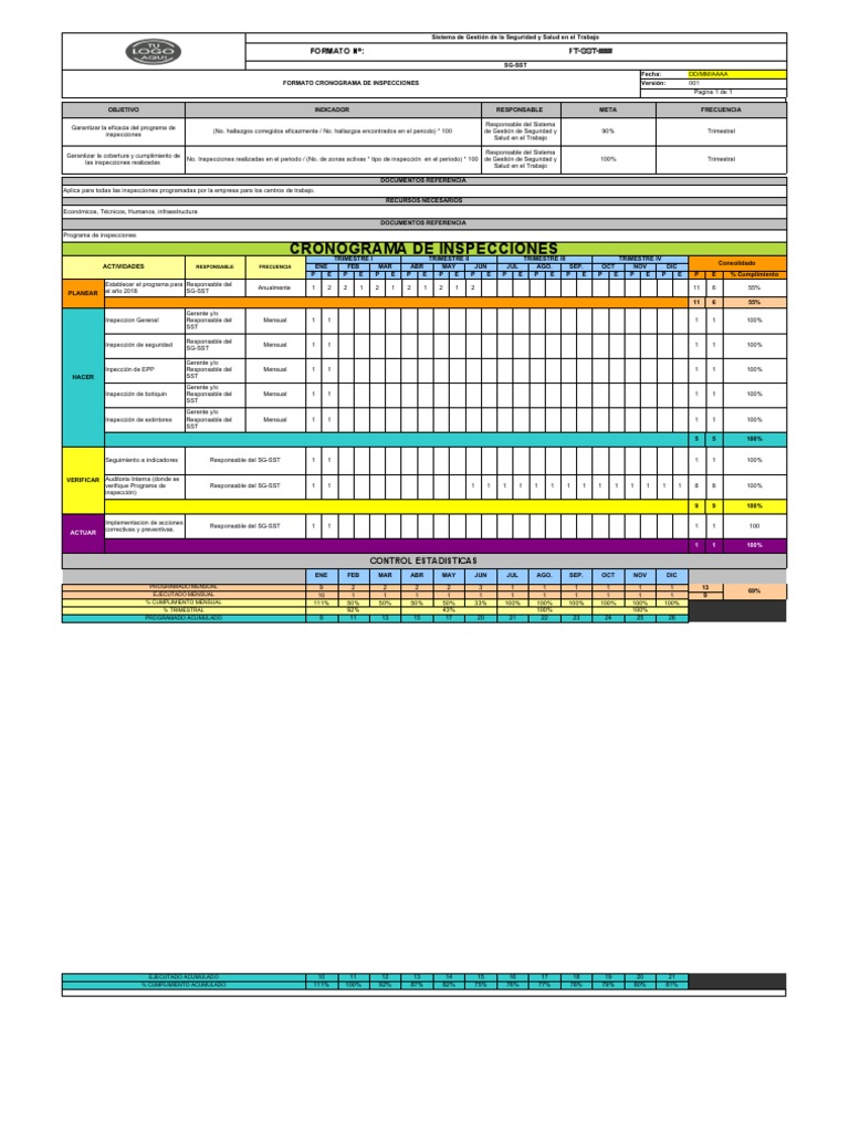 Formato Cronograma de Inspecciones | PDF