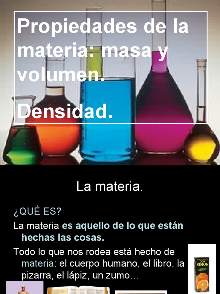 Propiedades de La Materia Masa Volumen y Densidad | PDF | Litro | Masa