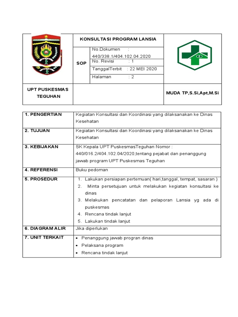 Sop Konsultasi Program Lansia | PDF