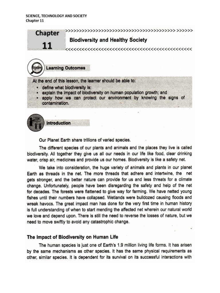 STS Chapter 11 Biodiversity and Healthy Society | PDF