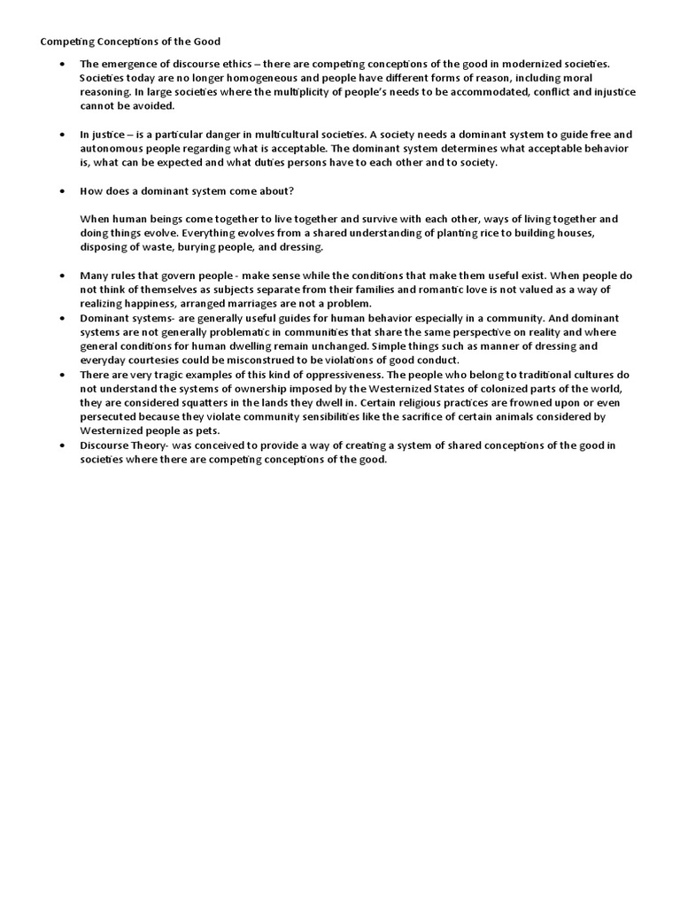 Discourse Ethics and the Good | PDF