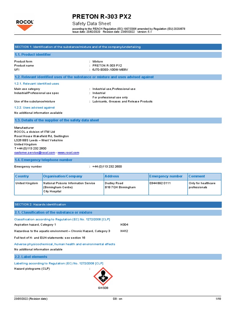 Preton R-303 PX2 - GB | PDF | Firefighting | Personal Protective Equipment