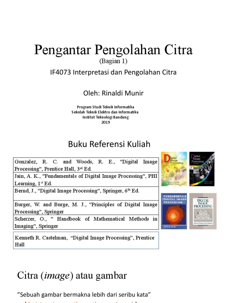 01 Pengantar Pengolahan Citra Bag1 | PDF