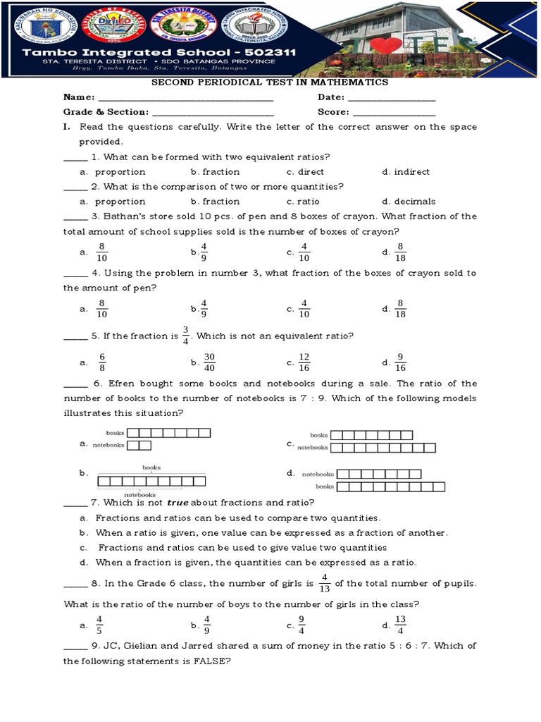 2ND Periodical Test in Mathematics 6 Melc Based | Download Free PDF ...