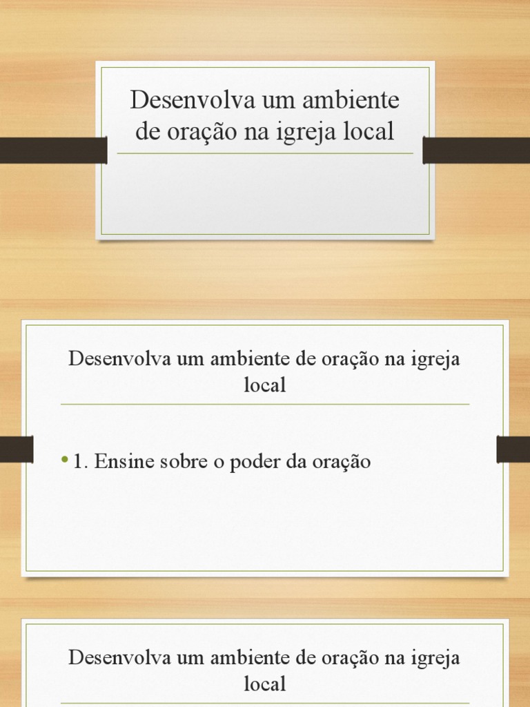 Criando um Ambiente de Oração na Igreja | PDF