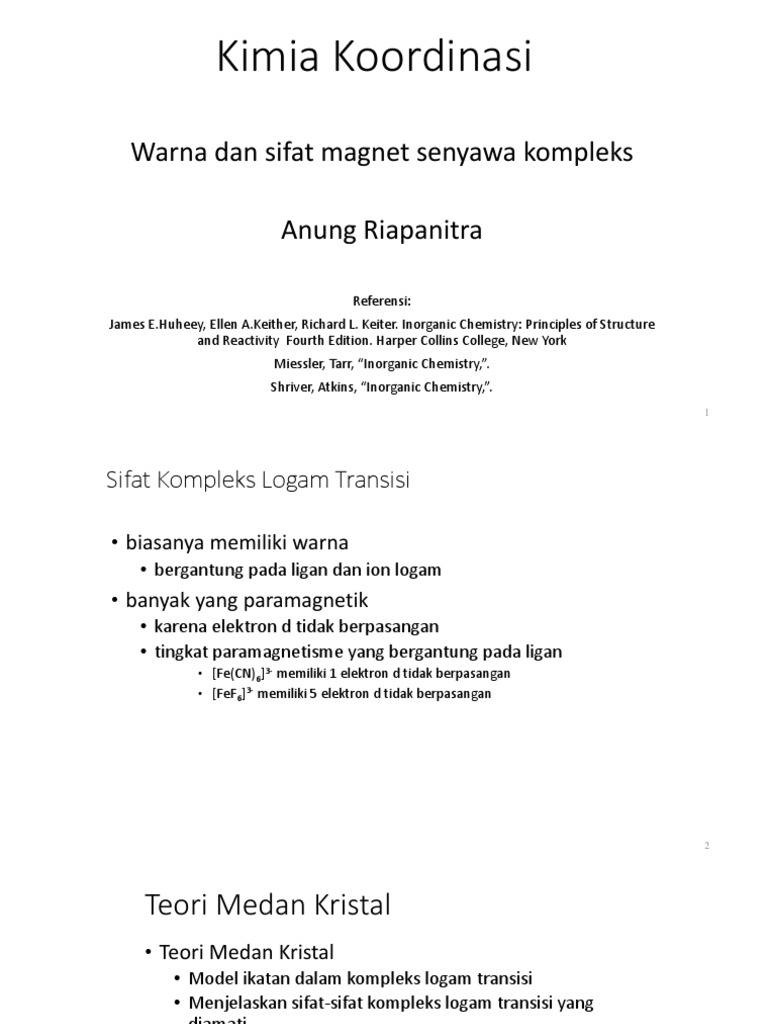 Warna dan Sifat Magnet Senyawa Kompleks | PDF