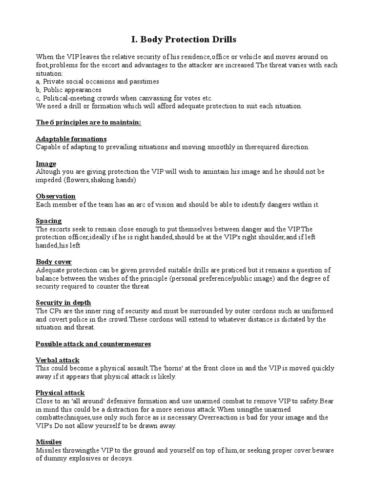 VIP Protection and Formation Strategies | PDF | Surveillance ...