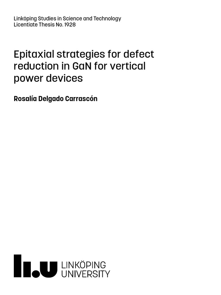 Epitaxial Strategies For Defect Reduction in GaN For Vertical Power Devices | PDF