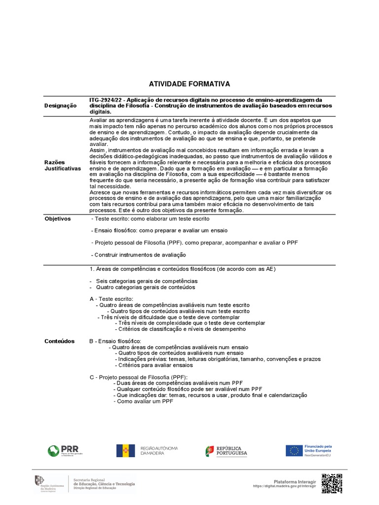 Atividade Formativa | PDF | Tecnologia educacional | Aprendizado