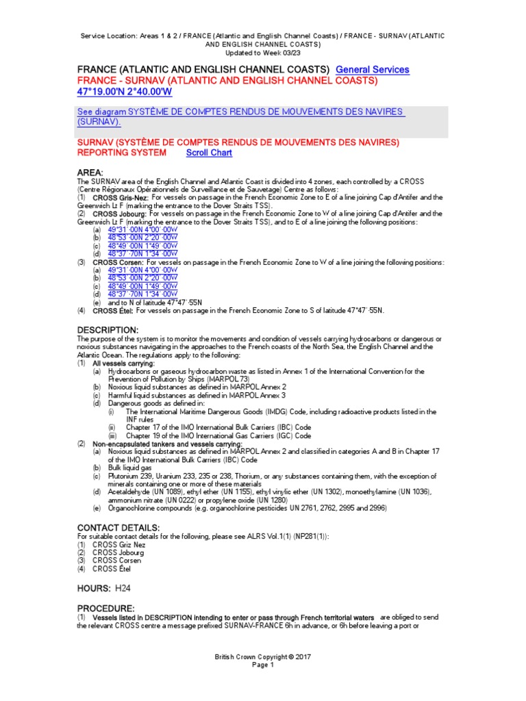 Surnav-Atlantic & English Channel | PDF | Dangerous Goods