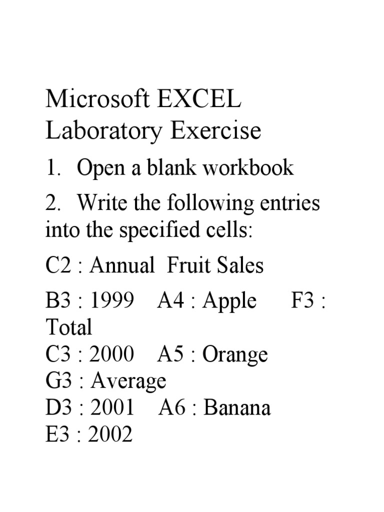 Excel Lab: Fruit Sales Analysis | PDF | Microsoft Excel | Traditional ...